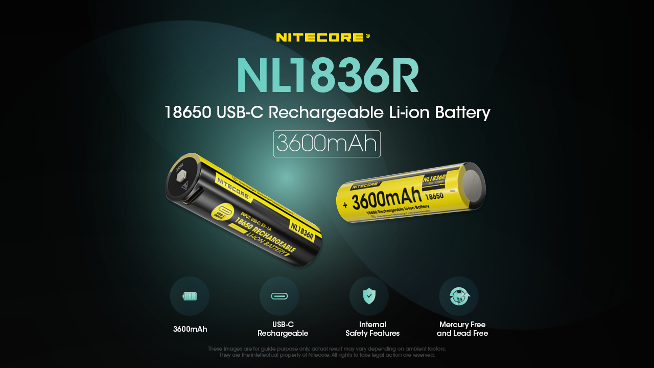 Shop Nitecore NL1836R 6A 3600mAh - 18650 USB-C Rechargeable Battery ...